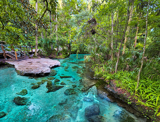 Crystal clear turquoise waters invite you into Rock Springs Run, nature's perfect lazy river through a Florida paradise.