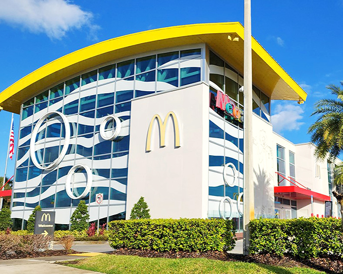 The architectural marvel of golden arches meets modern design &ndash; this isn't your neighborhood drive-thru, folks.