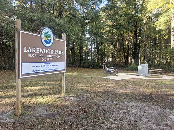 Welcome to Britton Hill, where Florida reaches for the sky and makes it to a whopping 345 feet, proving that it's not the size of the mountain that matters, it's the bragging rights.