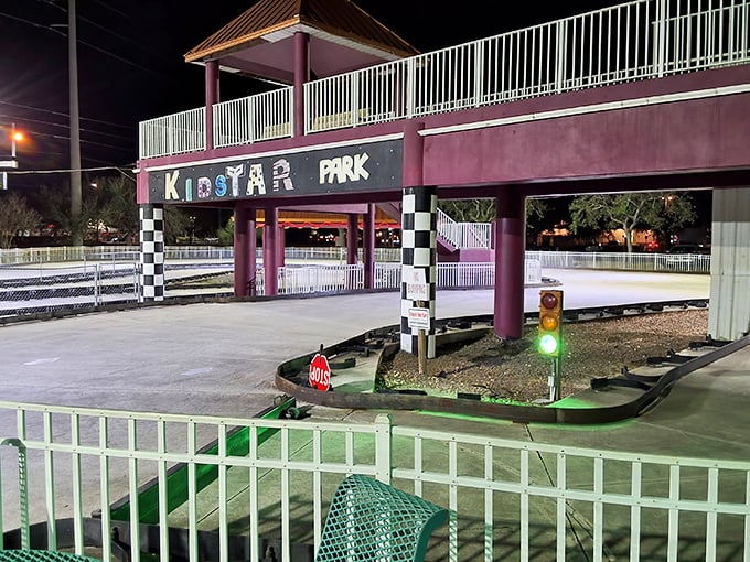 KidStar Park's vibrant purple entrance stands like a portal to childhood joy, promising adventures that transcend ordinary family outings.