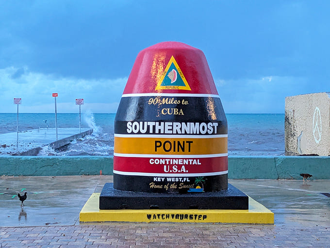 That's not a buoy you can miss, standing proud like America's most colorful period at the end of a very long sentence.
