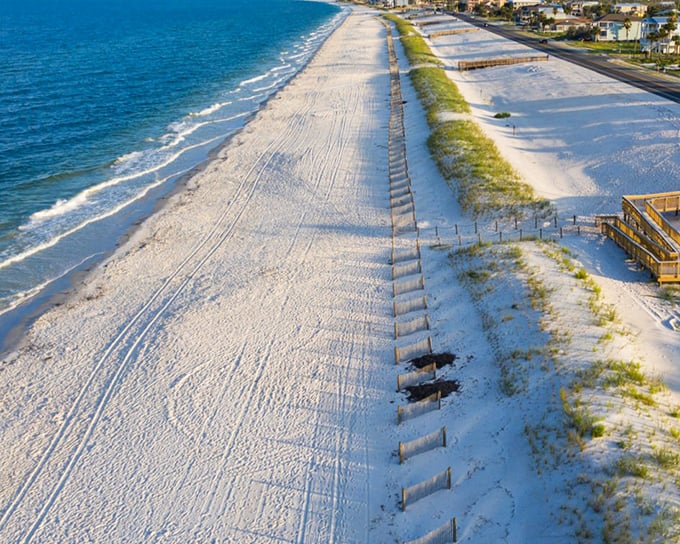 Mexico Beach stretches along five miles of pristine coastline, where the loudest sound is often just the gentle lapping of waves against sugar-white sand.