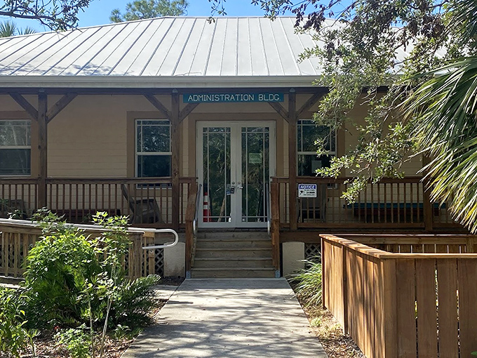 Behind these doors, administrative magic happens &ndash; proving that even paradise needs paperwork.