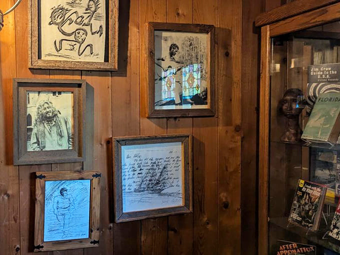 Historical photographs and documents line the walls, telling stories that textbooks often skip because they're too real and complicated.