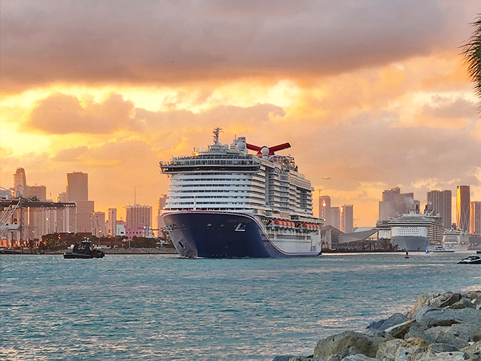 That moment when a floating city glides by during golden hour, making everyone reach for their cameras simultaneously.