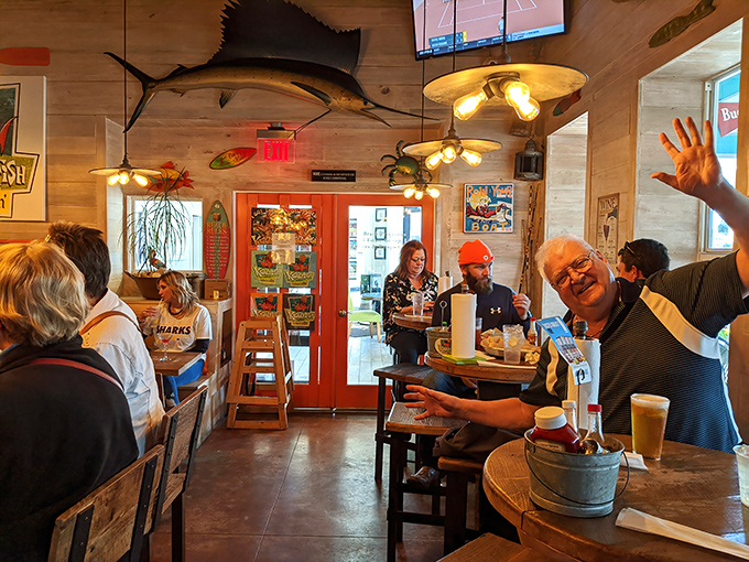 Where strangers become friends over shared plates and fishing tales, with the occasional raised glass to celebrate life's simple pleasures.