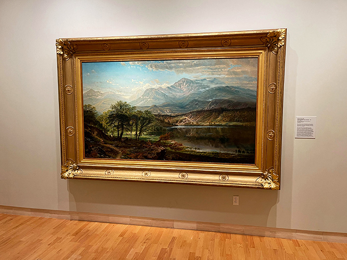 Mountains so perfectly captured in paint, you can almost feel the cool air and hear distant eagles calling.