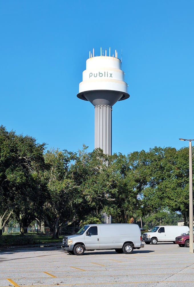 Locals drive past this sweet landmark daily, proving you can have your cake water tower and see it too.