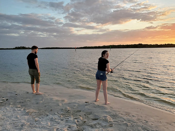 Sunset fishing creates silhouettes worthy of a postcard, where patience meets the golden hour perfectly.