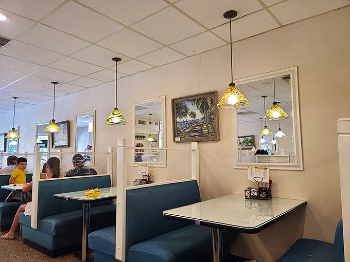 The restaurant equivalent of a well-designed living room&mdash;comfortable booths, thoughtful lighting, and just enough space between tables for private conversations.