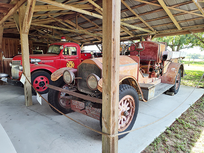 These vintage fire trucks remind us when community safety meant neighbors helping neighbors, not just dialing three digits and waiting for professionals.