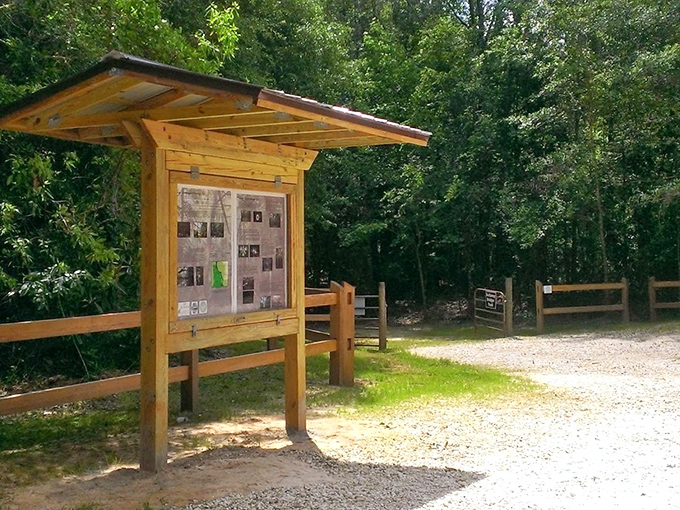 An informative kiosk shares the fascinating history and legends that make this site more than just a pretty walk.