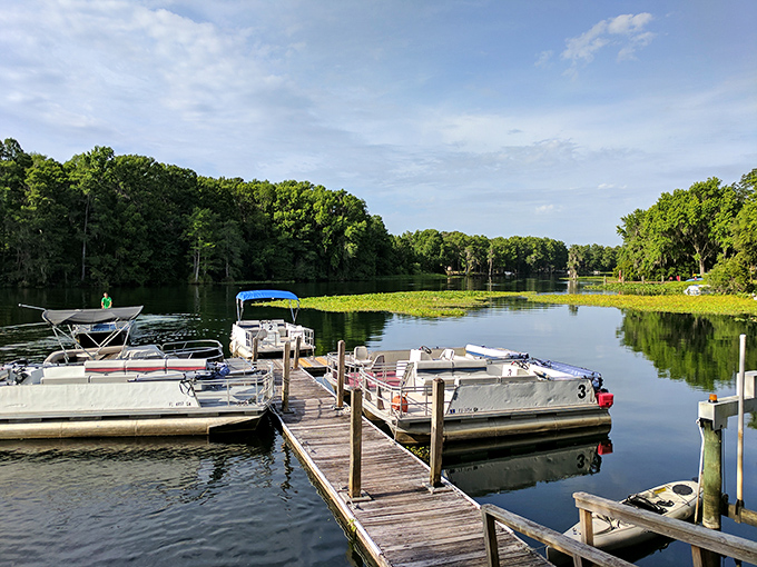 The town sits at the junction of two pristine rivers, creating endless opportunities for water recreation in a natural setting.