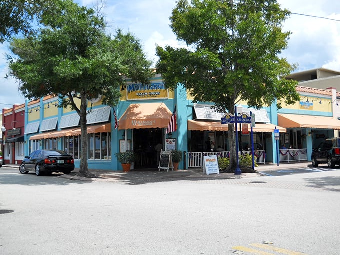 Beach house blues! Mulligan's corner spot serves coastal charm with a side of tropical breeze.