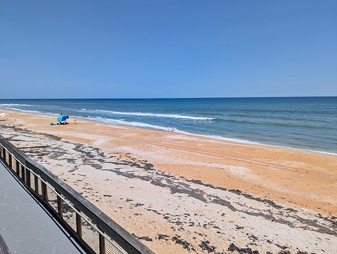 Social distancing, Florida style. Miles of cinnamon-colored sand create natural buffer zones between beachgoers and worries.