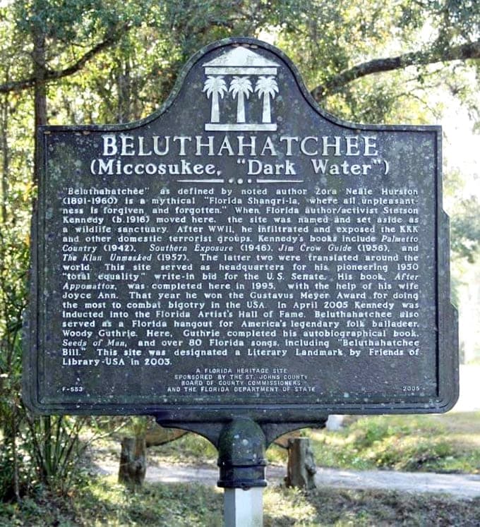 This historical marker explains Beluthahatchee's significance, though it can't quite capture the full scope of Kennedy's remarkable courage and contributions.