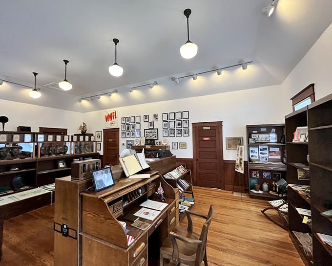 Inside the library, shelves hold the knowledge that once represented the entire internet, all without requiring a password or WiFi connection.