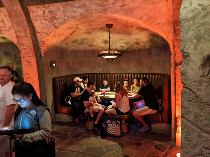 Travelers from across the universe (or at least across the country) gather in these cozy alcoves to share stories and sip strange brews.