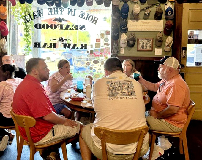 The dining room buzzes with the happy sounds of people discovering why locals have kept this place busy for years.