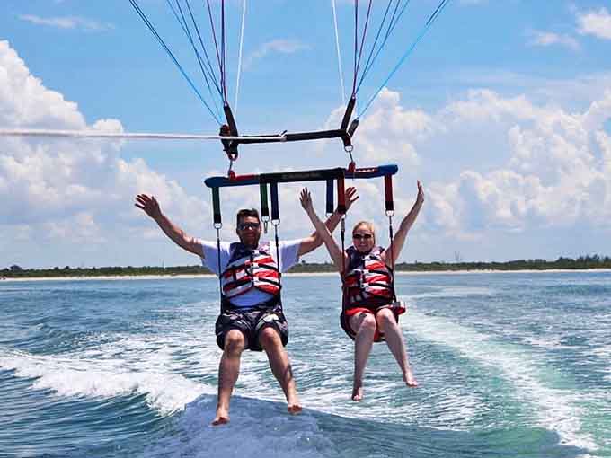 Parasailing offers a bird's-eye perspective of Englewood's coastline, where the thrill of flight meets breathtaking panoramic views.