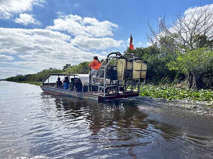 A group embarks on their Everglades adventure, about to discover that the best stories start with "So we got on this airboat" and end with "You had to be there."