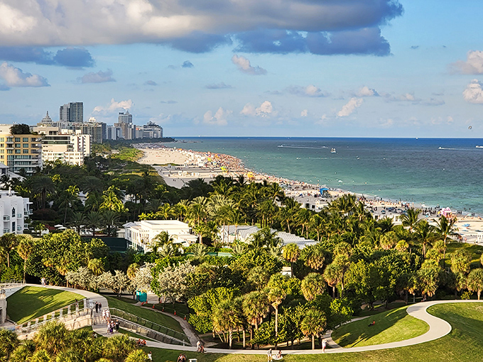 Miami Beach unfolds like a living postcard, with more shades of blue than your favorite jeans store.