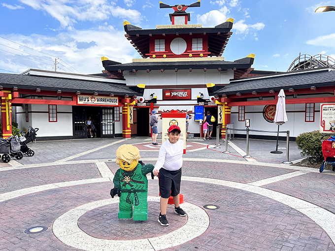LEGO Ninjago World invites young ninjas to test their skills before experiencing the innovative ride where hand movements control the action.