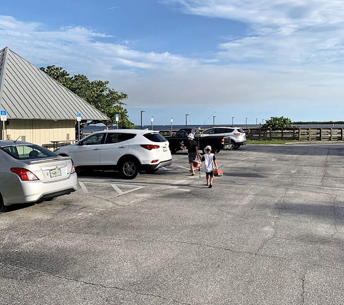 Ample parking means you won't circle the lot like a shark, just pull in and start your beach day.