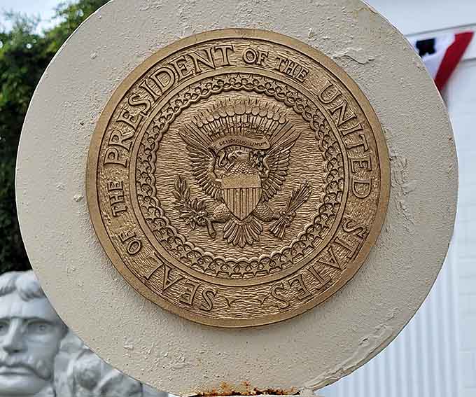 The Presidential Seal reminds you that you're in official territory, even if everything around it is scaled down to adorable proportions.