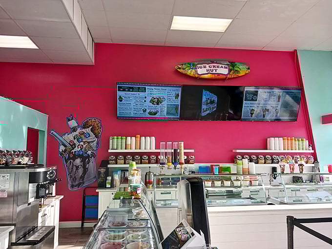 Behind this counter, ice cream artists transform simple ingredients into Instagram-worthy creations that taste even better than they look.