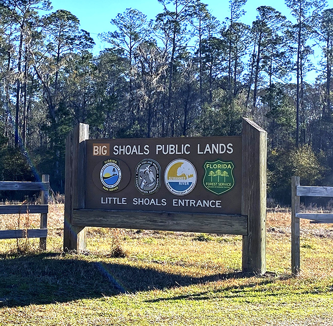 The Little Shoals entrance welcomes adventurers to a less-visited section of the park, where solitude comes standard with admission.