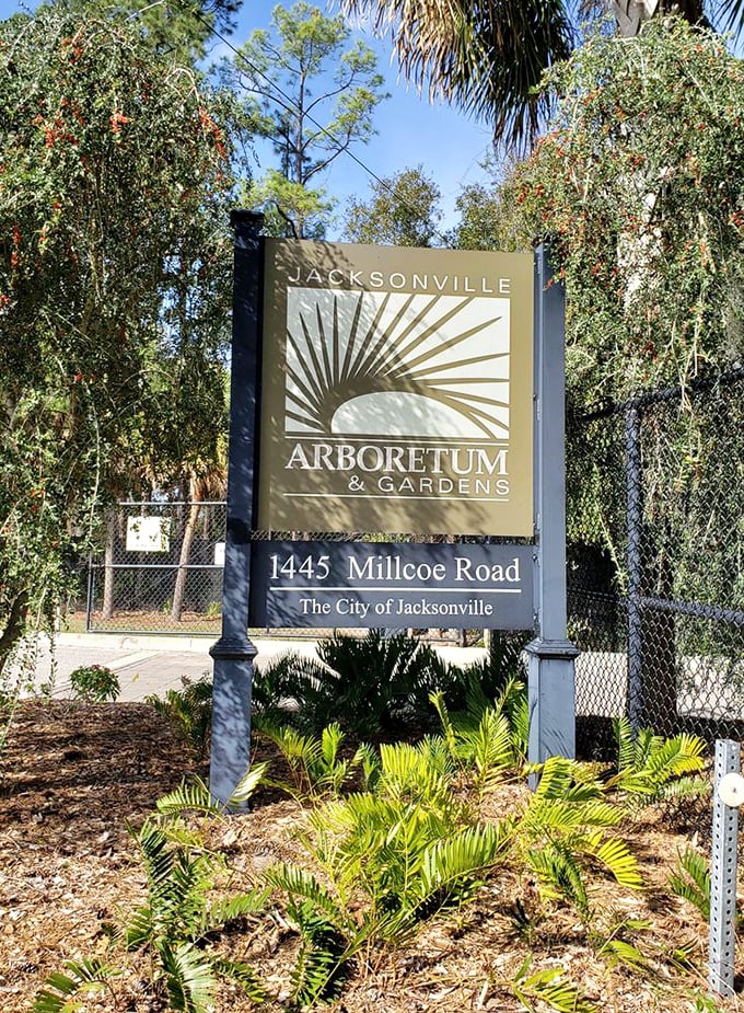 The entrance sign promises adventure beyond its borders &ndash; like the cover of a book you can't wait to step into.