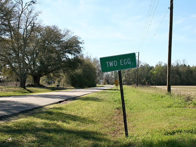 The Two Egg sign stands as both geographical marker and conversation starter &ndash; "You're from where?" is the usual response.