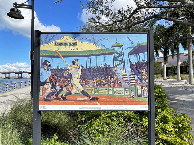 Baseball history comes alive in this artwork, celebrating America's pastime without the peanut shells stuck to your shoes.