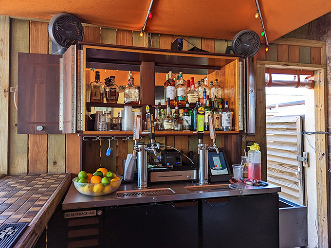 This isn't just a drink station &ndash; it's command central for liquid happiness, with fresh citrus standing by.