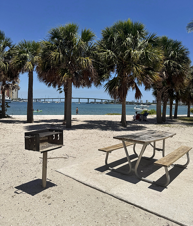 This humble bench offers million-dollar views of the Intracoastal Waterway, proving the best things in life really are free (or at least publicly accessible).