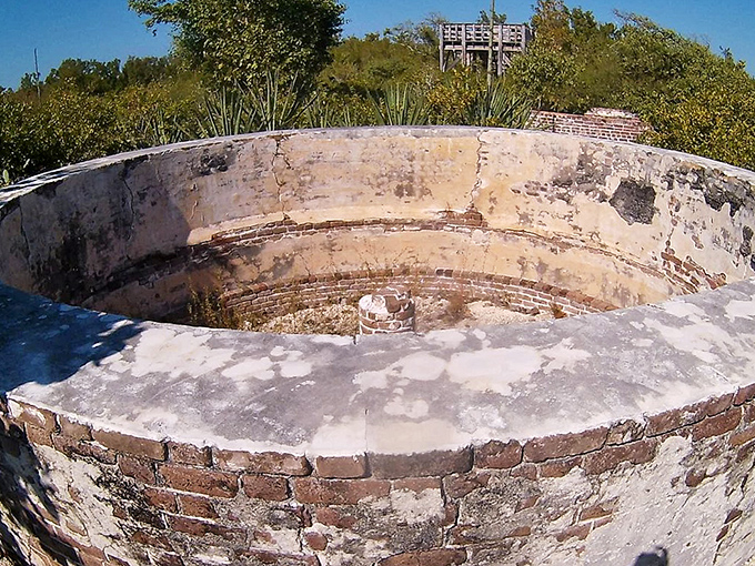 The island's historic cistern stands as a testament to ingenious water collection methods of the 19th century.