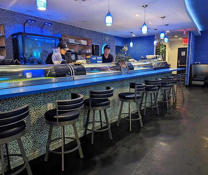 Front-row seats to culinary theater where sushi chefs perform their craft with the precision of surgeons and flair of Broadway performers.