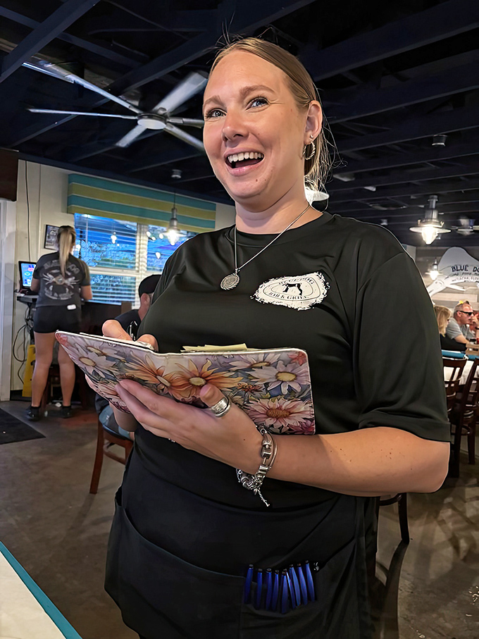 The staff at Blue Dog brings warmth and knowledge to every table, enhancing the dining experience with genuine Florida hospitality.