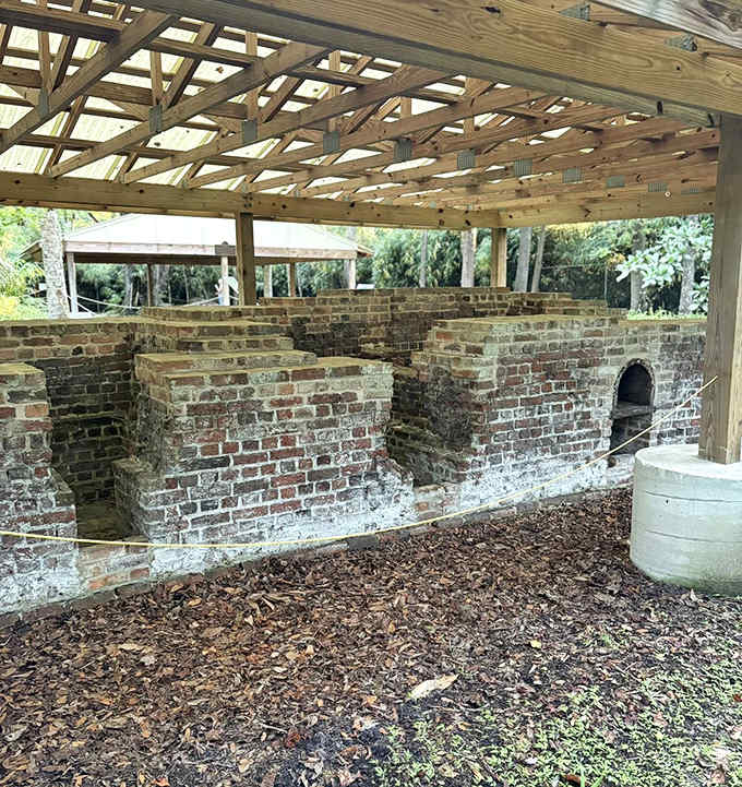 Ingenious brick structures designed to hold massive kettles where sugar cane juice was transformed into liquid gold.