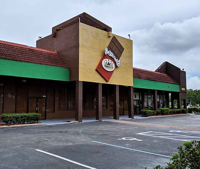 Chocolate Kingdom's distinctive building stands out in Orlando, promising a chocolate experience unlike any other in Florida.