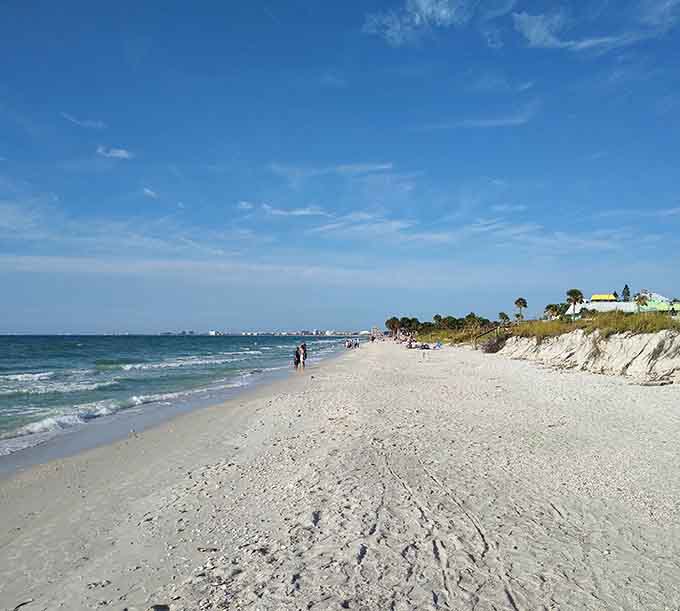 Pass-a-Grille Beach offers miles of powder-white sand without the crowds of nearby St. Pete Beach hotspots.