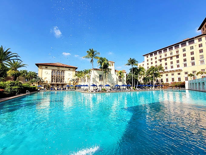 Venetian Pool's crystal clear waters and elegant surroundings transport swimmers to another time and place.