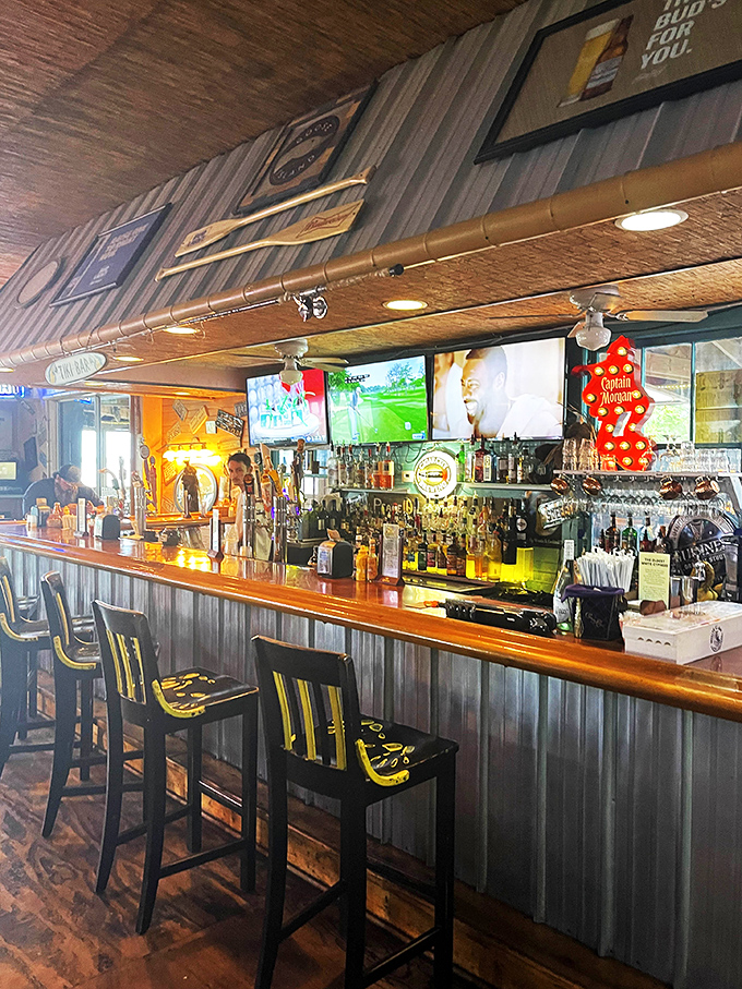 Another angle of bar perfection &ndash; where beer taps flow like poetry and bartenders remember your name and your usual.