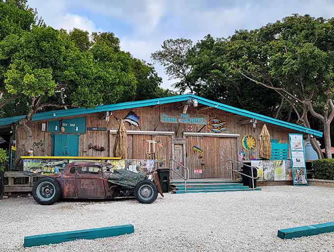 The Rain Barrel Village provides the perfect home for Betsy, an artistic enclave where a giant lobster fits right in among sculptures and creative expression.