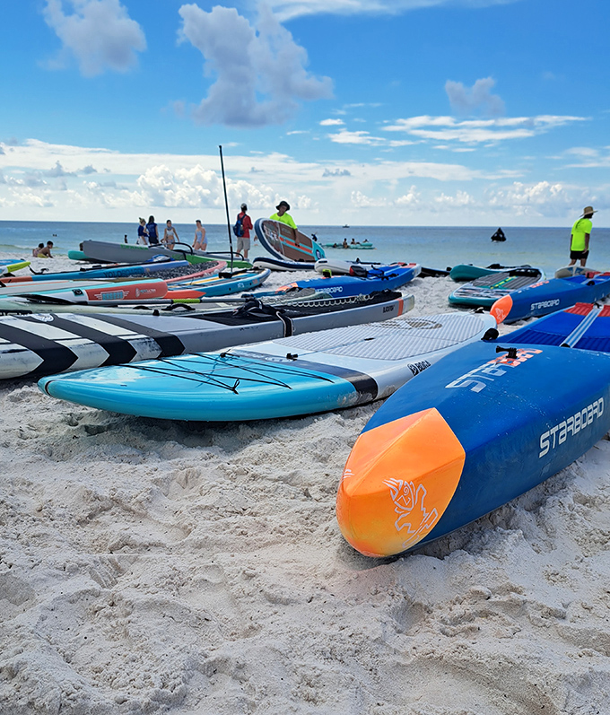 Paddle board paradise &ndash; where falling off is just an excuse for a refreshing dip in waters clearer than most people's life goals.