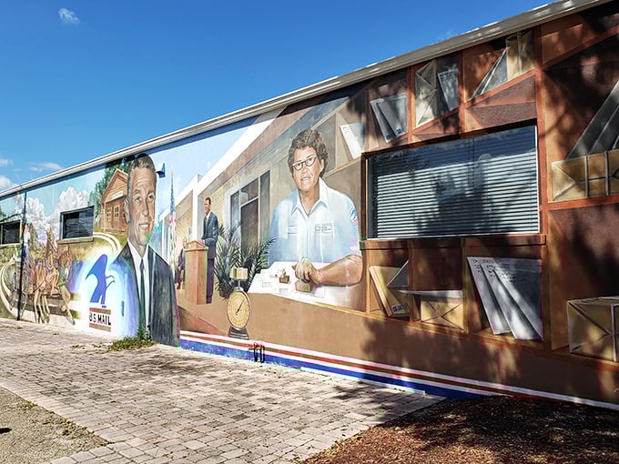 Nostalgia delivered daily in this charming post office scene, where mail carriers connect communities through handwritten correspondence rather than digital pings.