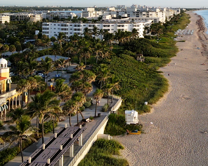 Aerial View: From above, Lake Worth reveals its perfect positioning &ndash; nestled between the vast Atlantic and the protected Intracoastal Waterway like Florida's best-kept secret.
