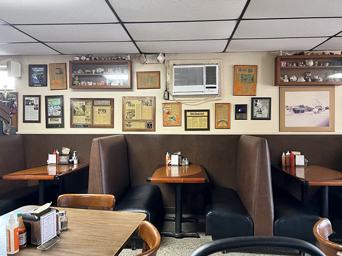 Booths that have absorbed decades of barbecue stories. The wall of memories tells you this isn't just a restaurant&mdash;it's a community landmark.
