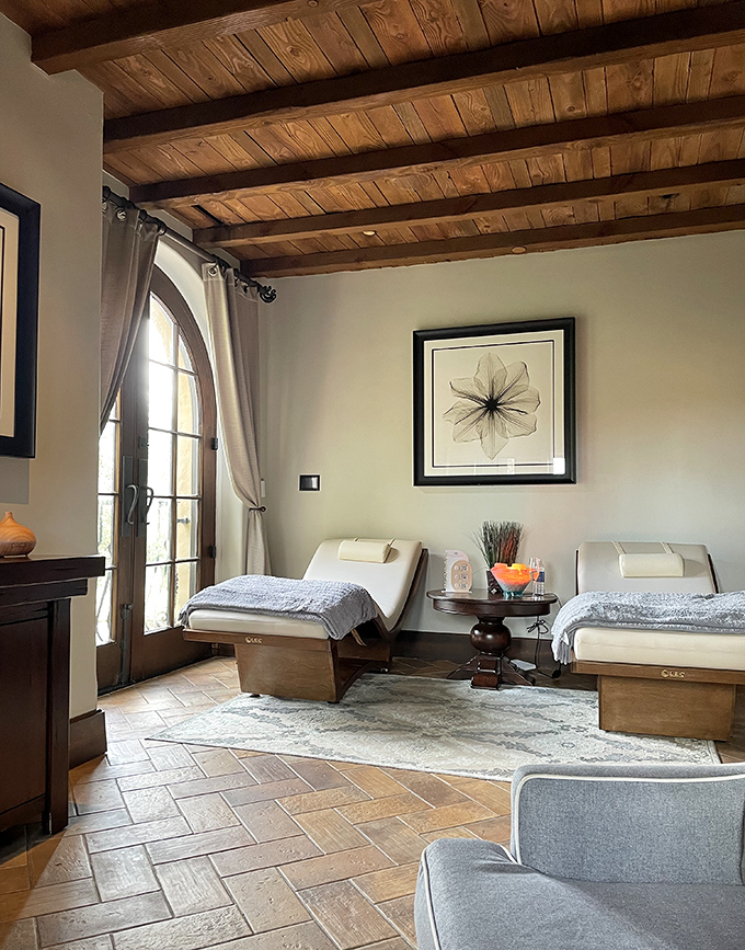 Spa treatment rooms blend luxury with comfort, creating spaces where stress dissolves faster than an aspirin in a glass of Prosecco.